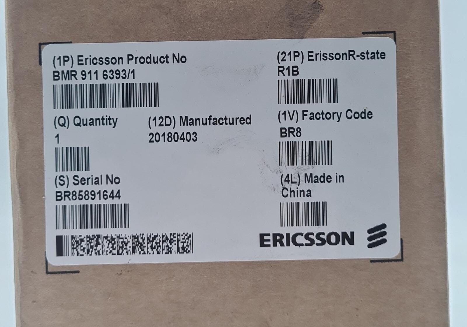 NEW SEALED - Ericsson BMR 911 6393/1 R1B Power Unit 6393 RADIO