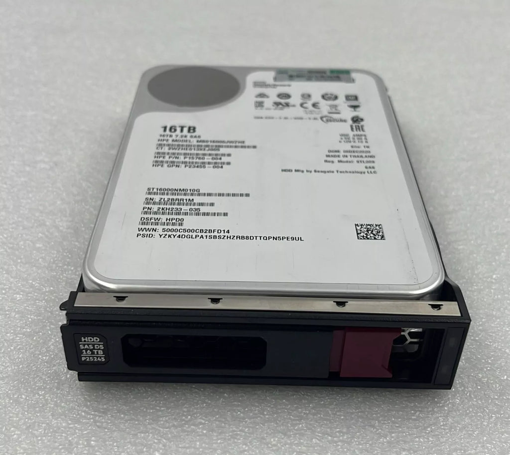 HPE MB016000JWZHE 16TB 7.2K SAS P15760-004 Enterprise SAS HDD
