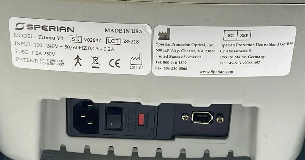 Sperian Titmus V4 Optical Vision Screnner **AS IS